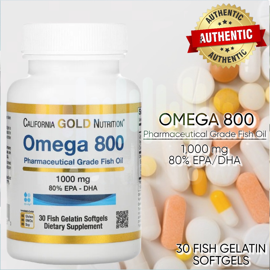 California Gold Nutrition Omega 800 Pharmaceutical Grade Fish Oil 1,000 ...
