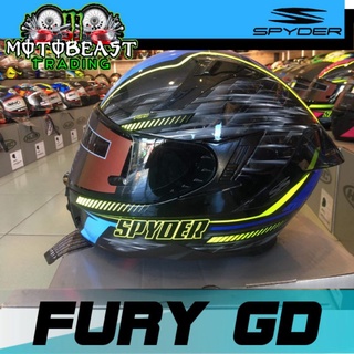 SPYDER Fury GD Fullface Dual Visor Helmet w/ Free Clear Visor | Shopee ...