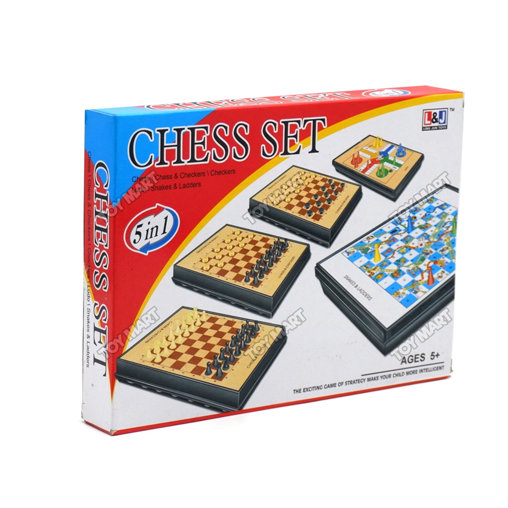 Chess Set 5 Games in 1 Toy Chess / Chess & Checkers / Checkers / Ludo ...