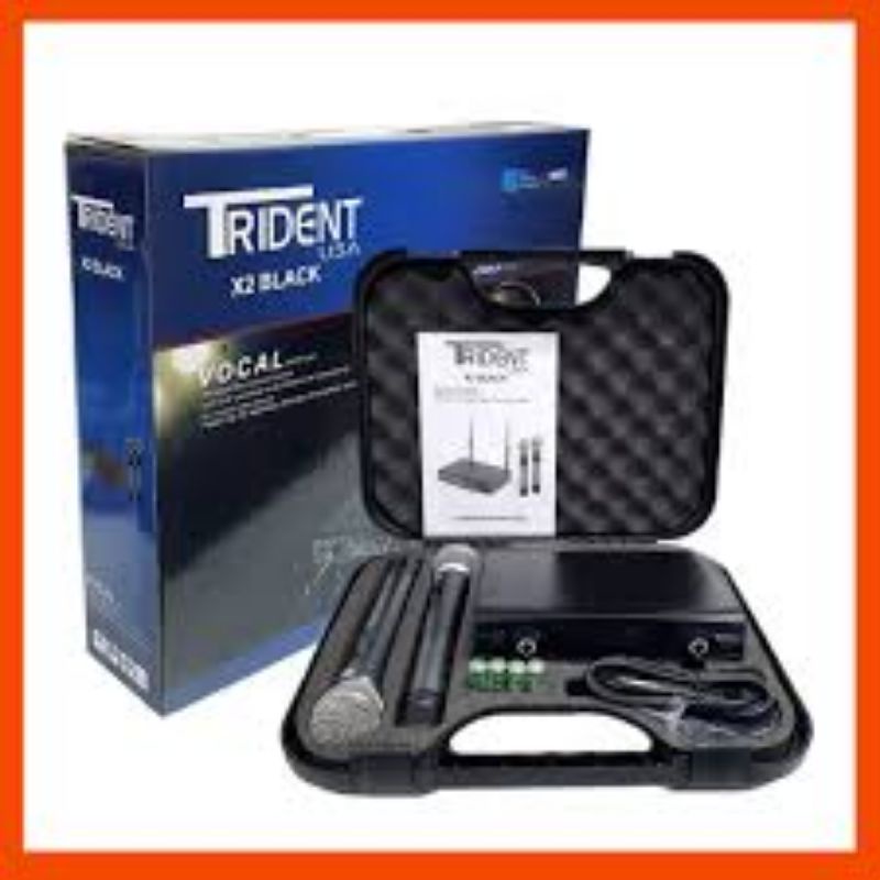 TRIDENT X2 BLACK TRIDENT DUAL WIRELESS PROFESSIONAL MICROPHONE | Shopee ...