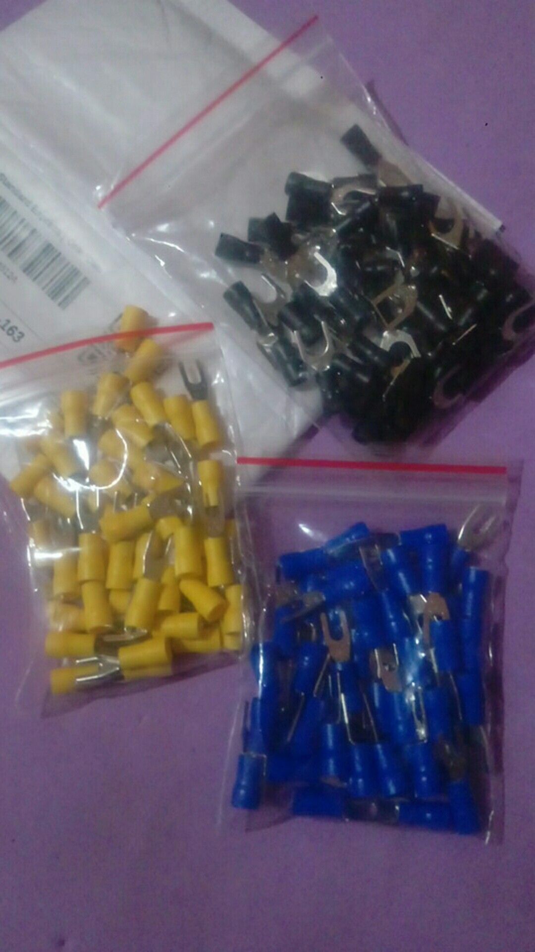 50pcs SV1.25-3/SV1.25-4/SV1.25-5 Insulated Spade Terminal Block Connector Electrical Furcate Lug ...