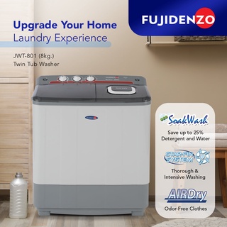 Fujidenzo 8 kg Twin Tub Washing Machine JWT-801 (Gray) | Shopee Philippines