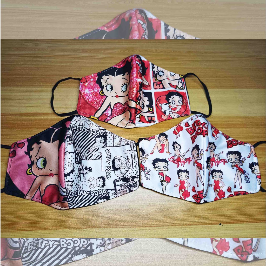 BETTY BOOP - 2 Ply Quality Washable Stylish Face Mask | Shopee Philippines