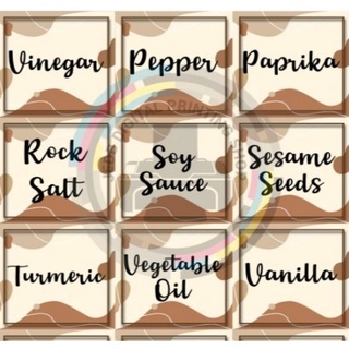 Waterproof Condiments Label / Pantry / Spices Labels Aesthetic ...