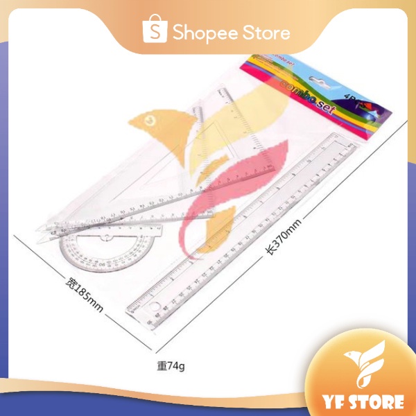 4in1 Ruler Set School Supplies 20cm and 30cm/ruler/school supply ...