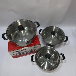 555 Stainless 3 in 1 Pot Set Small and Big BEST QUALITY COD | Shopee ...