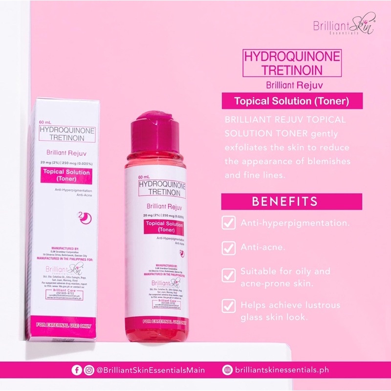 Authentic Brilliant Rejuvenating Toner Topical Solution 60ml | Shopee ...
