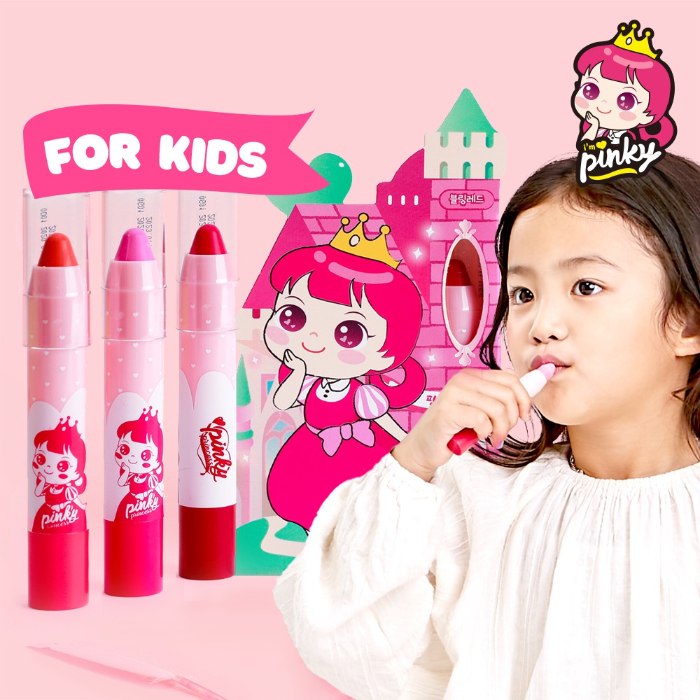 I'm Pinky Kids Makeup Lipstick Pinky Lip Crayon Girls Lip gloss Non ...