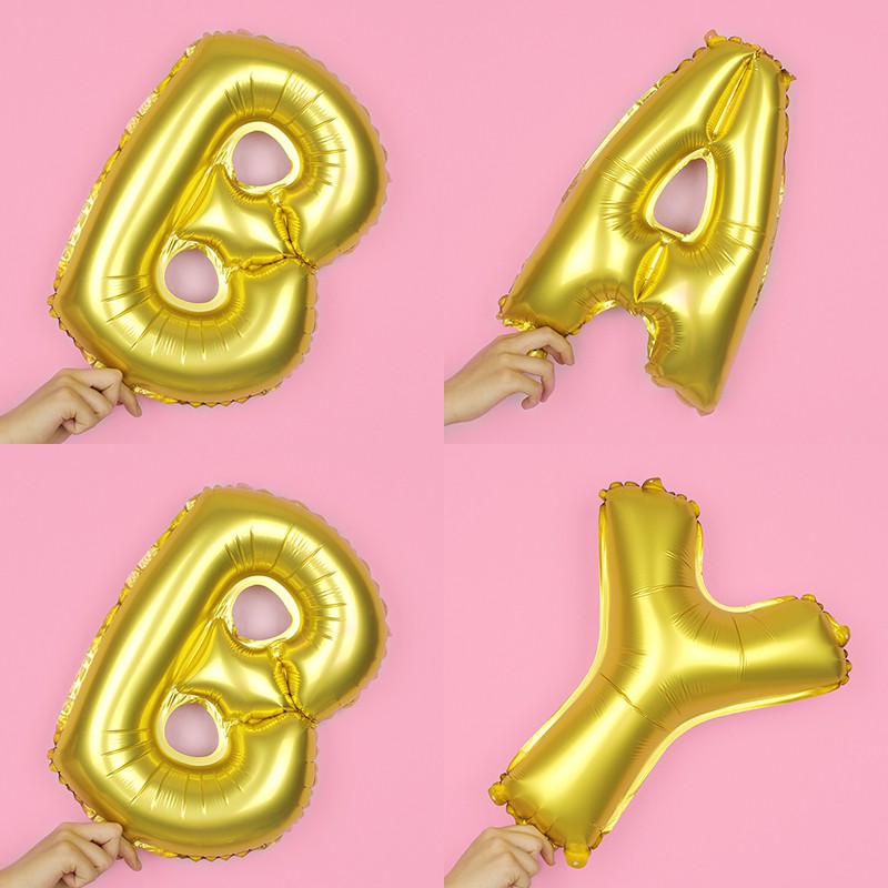 16inches Gold Letter Foil Balloon Alphabets Birthday Anniversary Party ...