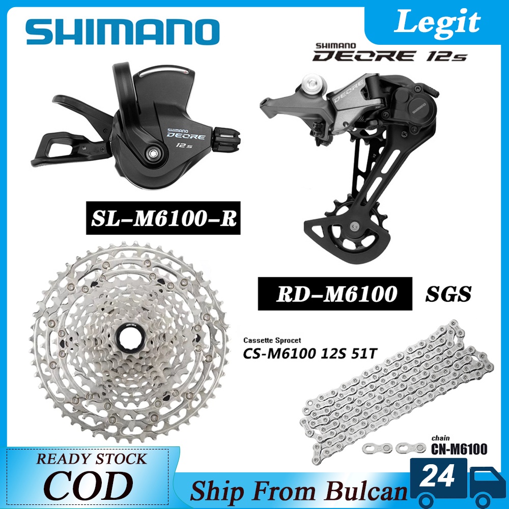 SHIMANO DEORE M6100 1x12s Groupset Shifter Rear Derailleur RD-M6100 12v ...