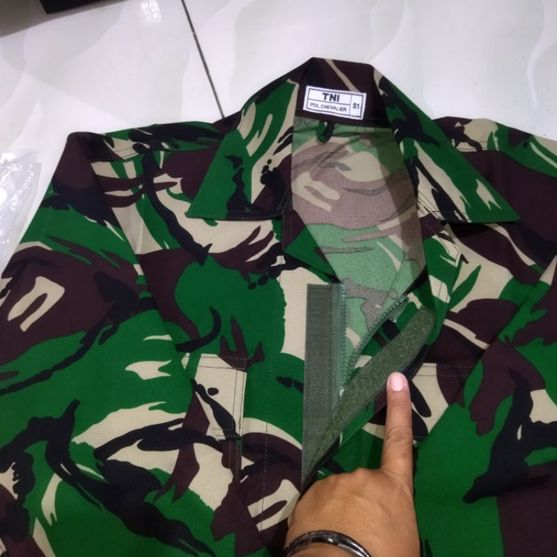 Pdl TNI Loreng Malvinas Chevalier Shirt Premium Velbed Material | Shopee Philippines