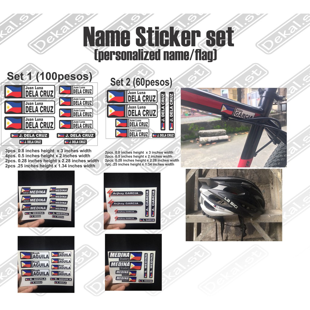 Bike / Motor Name sticker set ( printed with gloss laminate) | Shopee ...