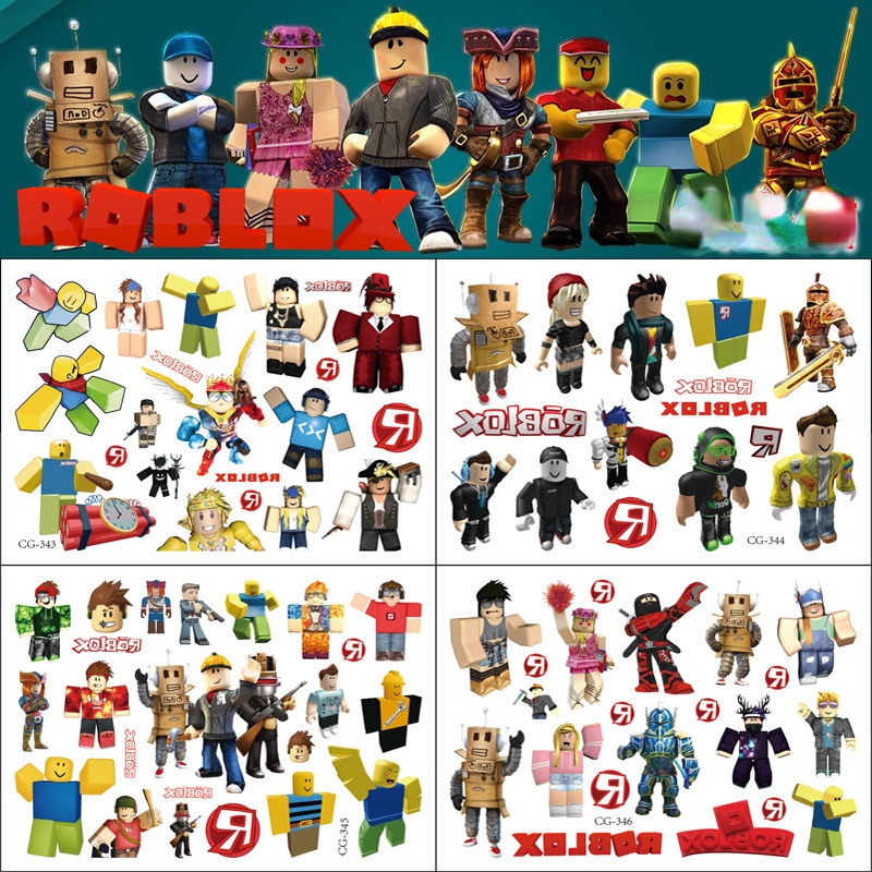 Roblox Children Cartoon Tattoo Stickers Roblox Cute Fashion Reward ...