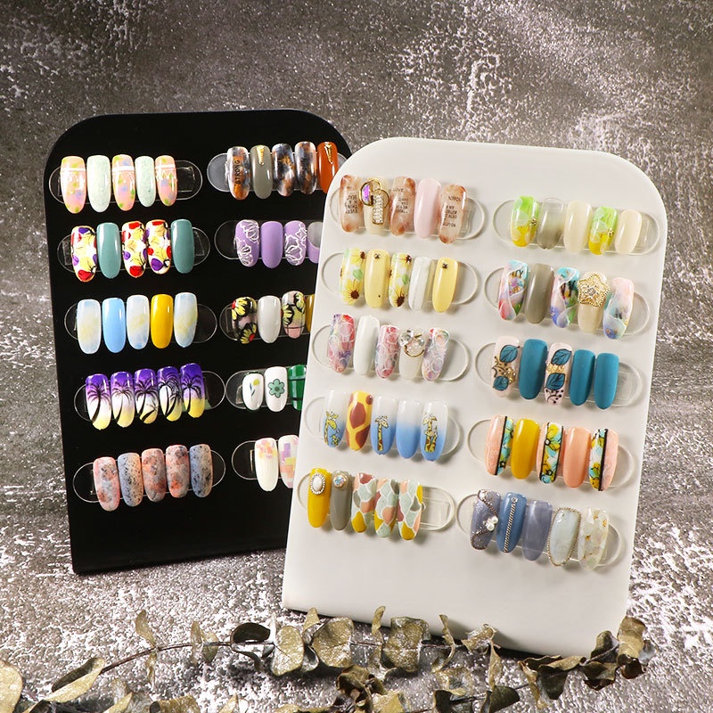 1Pc Iron Nail Art Display Stand Board With 10 Magnetic Acrylic Strips ...