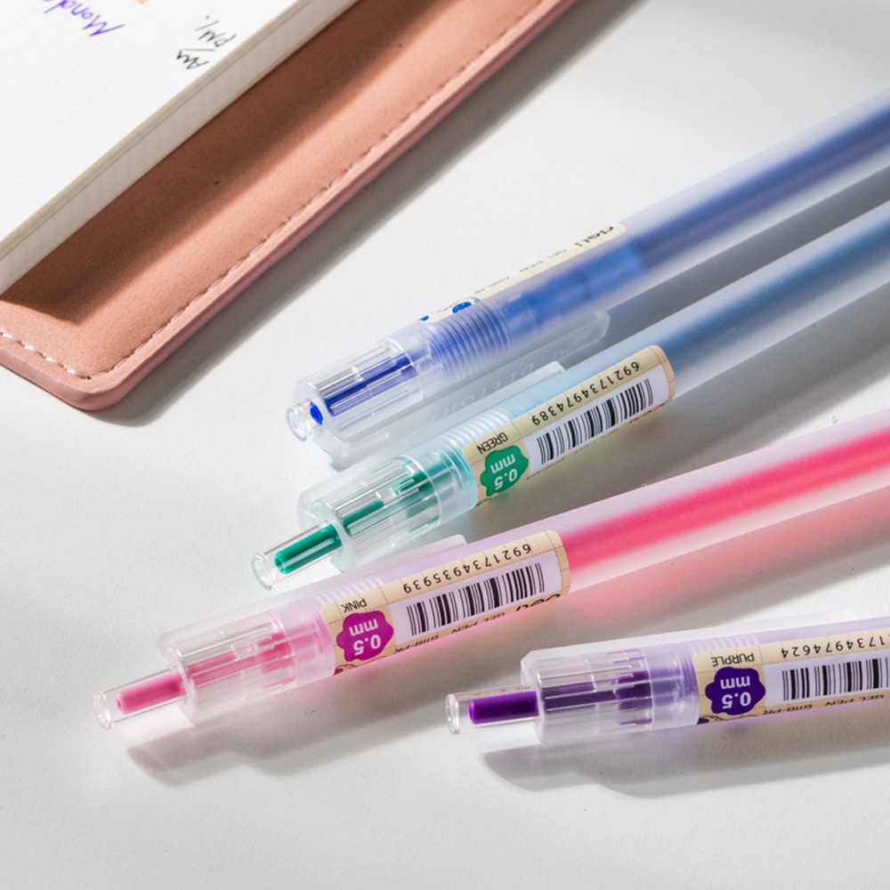 Deli 6Pcs/Set Color Gel Pen 0.5mm Press Colored Gel Pen Color Marker Pen School Supplies EG118 ...