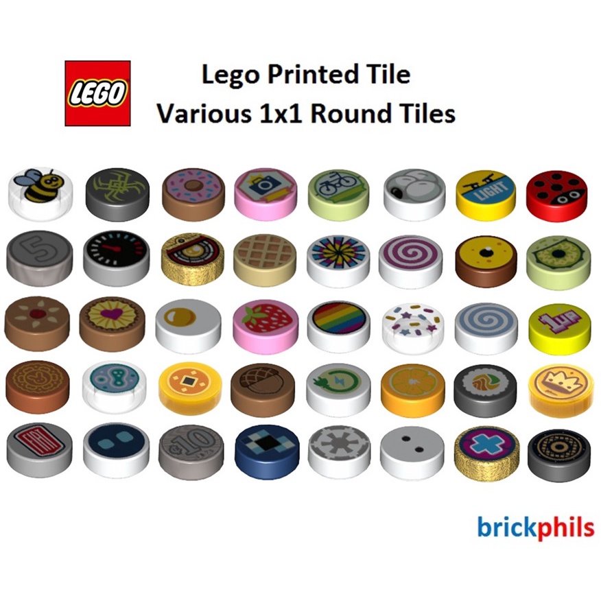 Lego Printed Tile - Various 1x1 Round Printed Tiles Batch 1 | Shopee ...