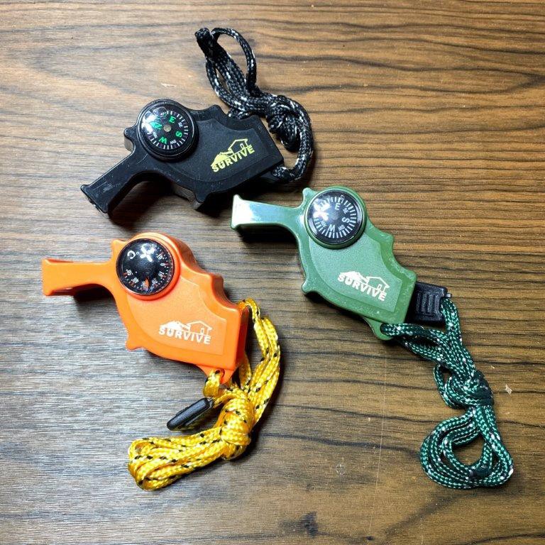 Storm Whistle Survival Tool with Thermometer, compass & Fire starter ...