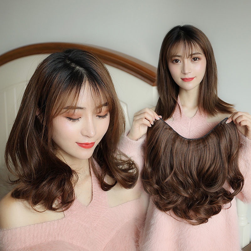 Wig Female Long Curly Hair Big Wave Cute One Piece Seamless U Shaped