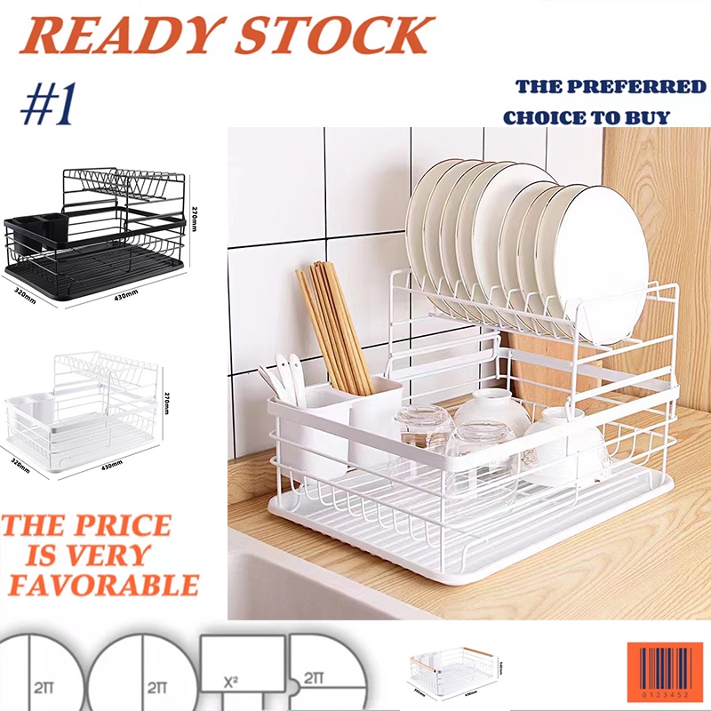 CODStainless steel Dish Rack With Drip Plate Drainer Rack Dishes ...