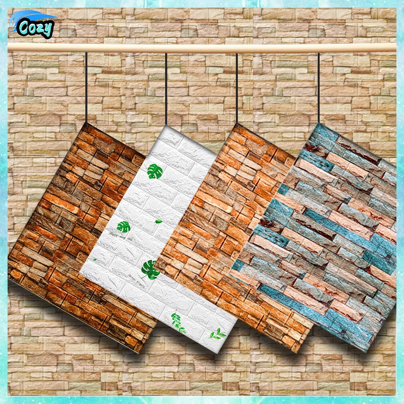 Big Size 70x77cm Retro Style 3D Wallpaper Adhesive Hollow Blocks Wall ...