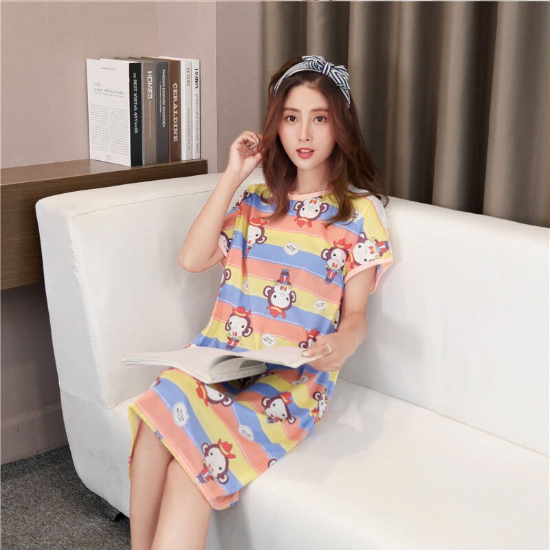 Cotton pajama pambabaeng pantulog pambabae maikling manggas Korean ...