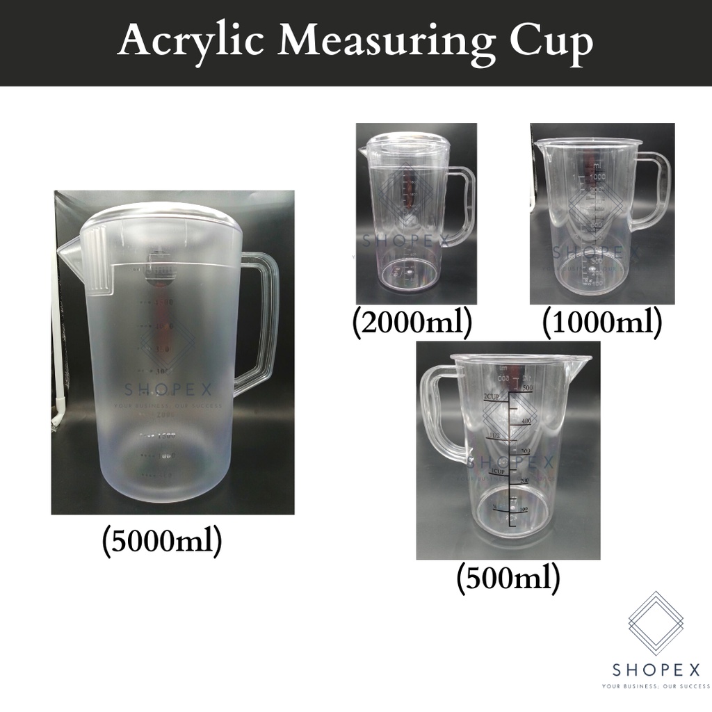 Acrylic Measuring Cup w/Lid/Transparent Measuring Cup w/Handle/ Clear ...