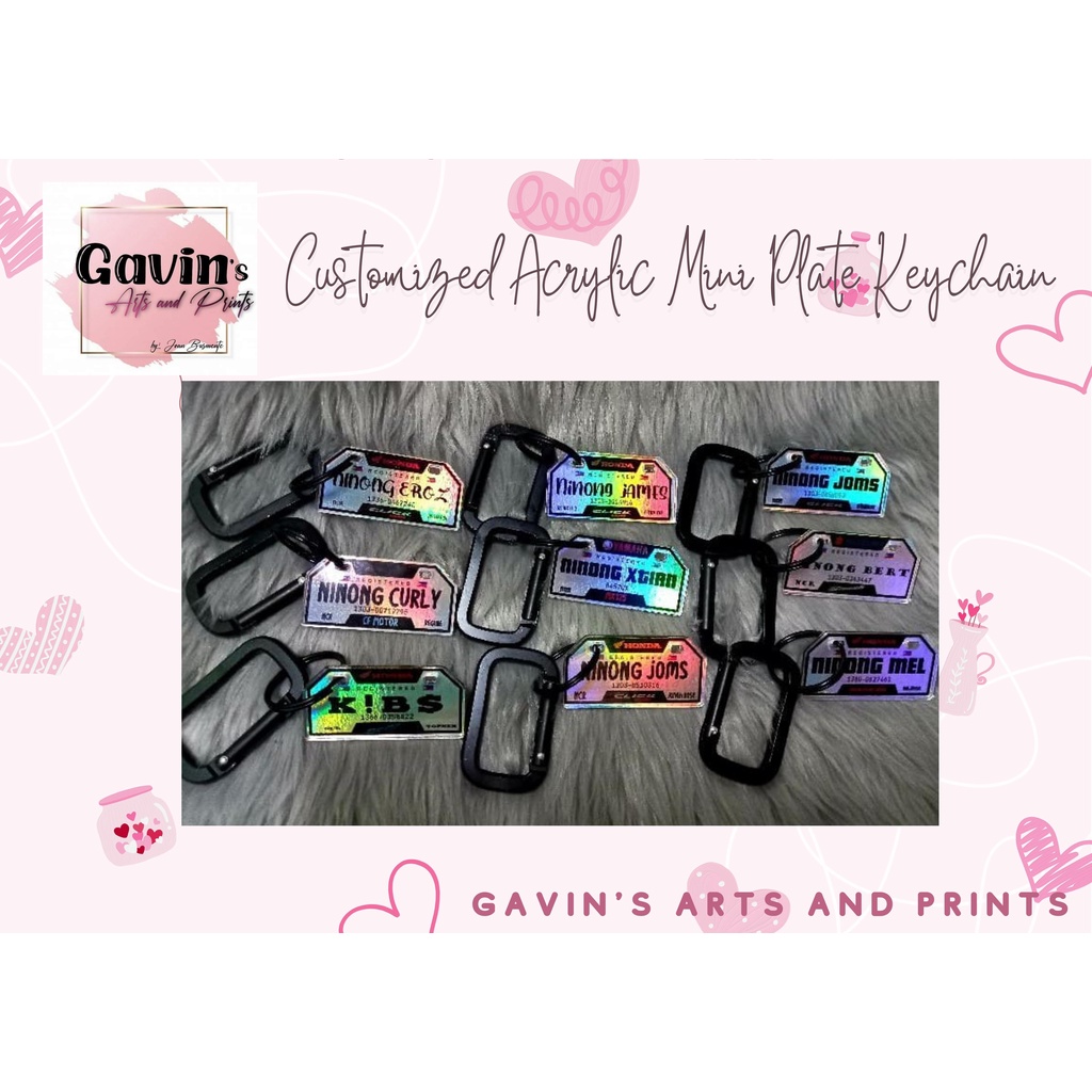 CUSTOMIZED ACRYLIC MINI PLATE KEYCHAIN - PERSONALIZED KEYCHAIN - FREE ...