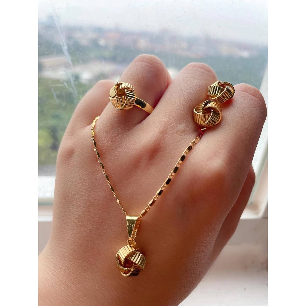 SS Jewelry 24K 3in1 Bangkok Gold Plated Jewelry Set | Shopee Philippines