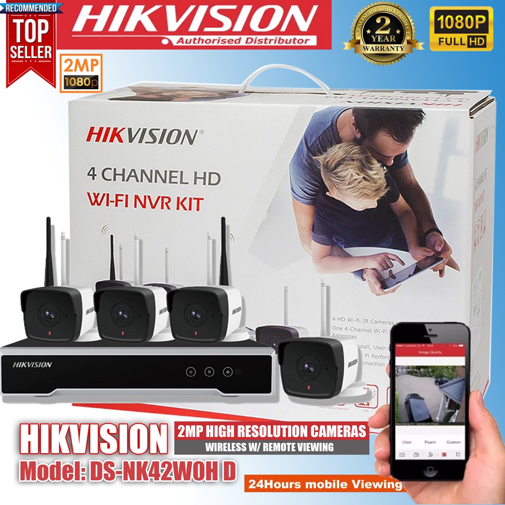 Hikvision Wifi 4 Channel Kit Cctv Camera (NK42W0H(D) | Shopee Philippines