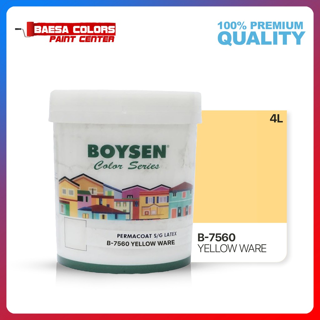 BOYSEN PERMACOAT LATEX PAINT COLOR SERIES YELLOW WARE B-7560 -4L ...