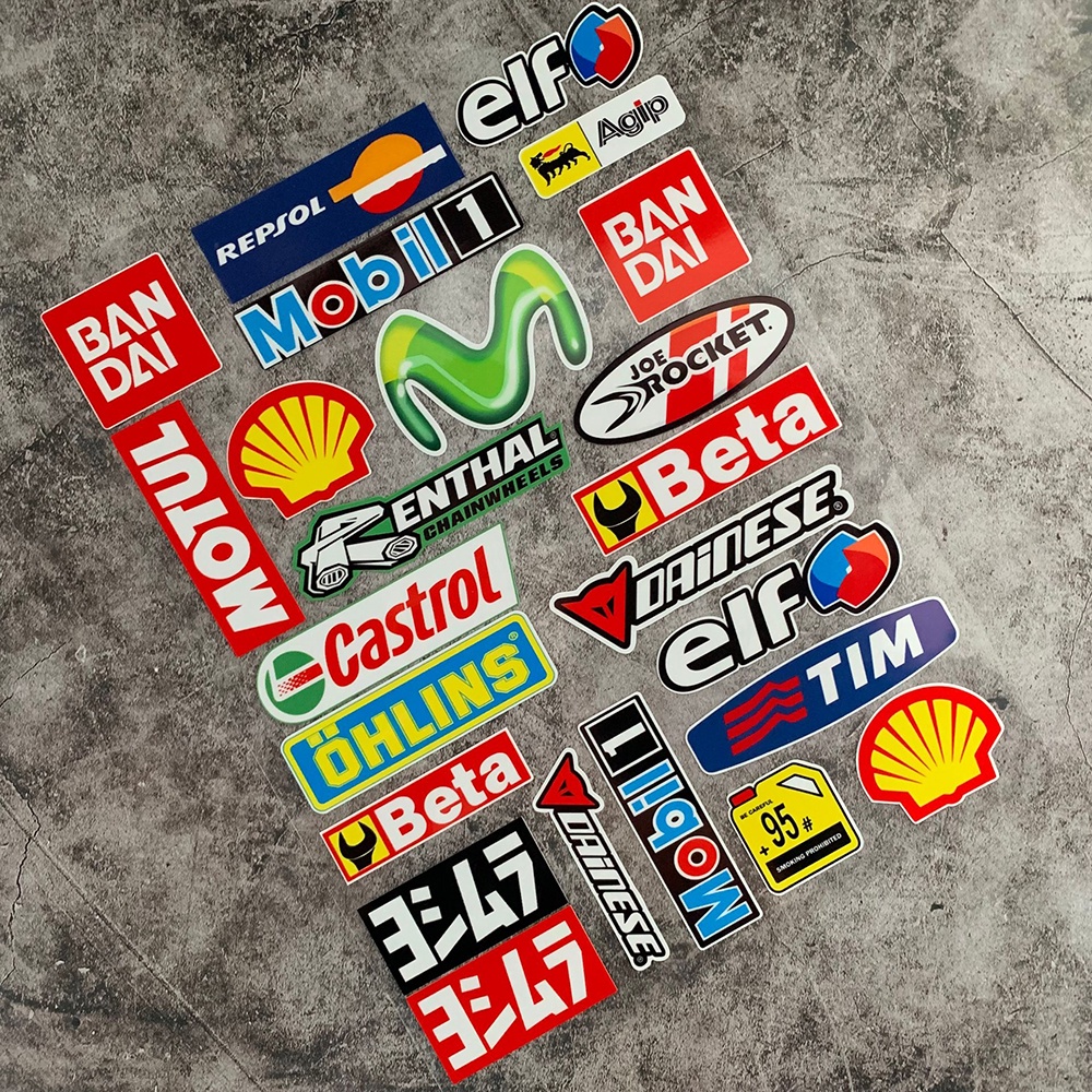 Reflective Motorcycle Sticker Motul BANDAI Movistar OHLINS Helmet ...