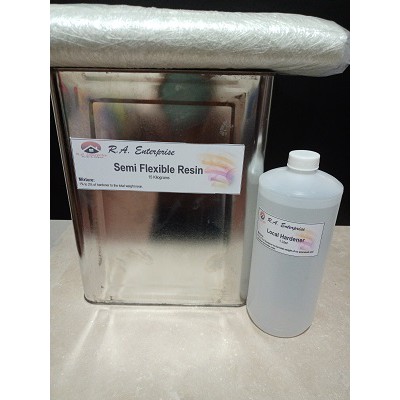 Semi Flexible Resin - ( Fiberglass) - Kit 3 (15kg resin, 1L Hardener ...