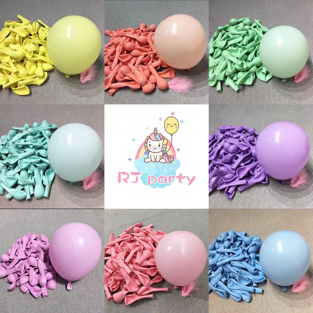 RJparty 10inch (10pcs) Pastel Macaroon Balloons Birthday Decorations ...