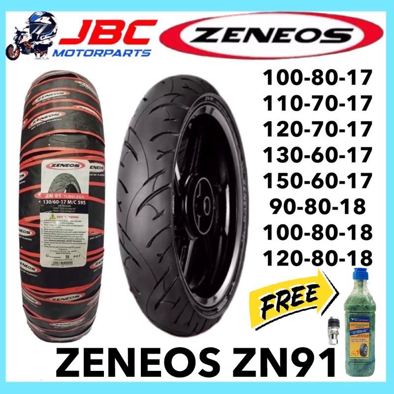 Zeneos Zn91 Motorcycle Tire Gulong Tubeless Free Tire Sealant and Pito ...