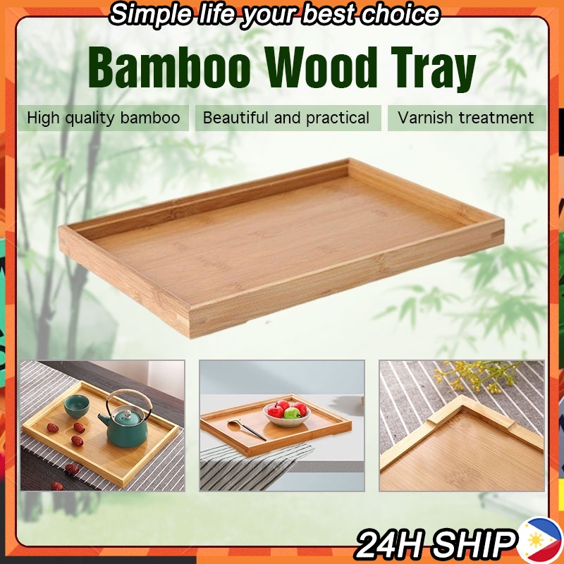 1 pc Japanese Style Mulit-purpose Tea Tray Wooden Breakfast Serving ...
