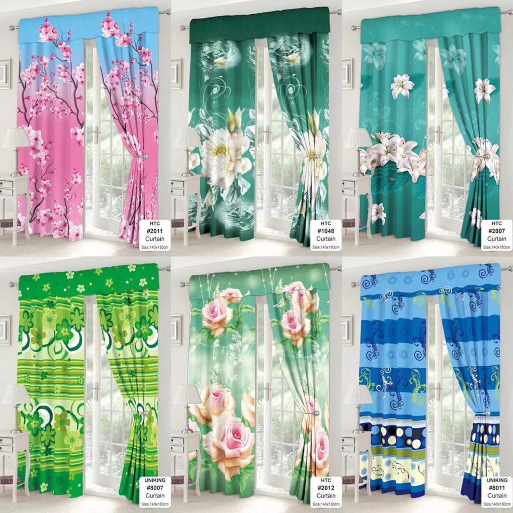 New 5D Fashion Flower Curtain 1pc (Size : 140cm ×180cm) ② | Shopee ...