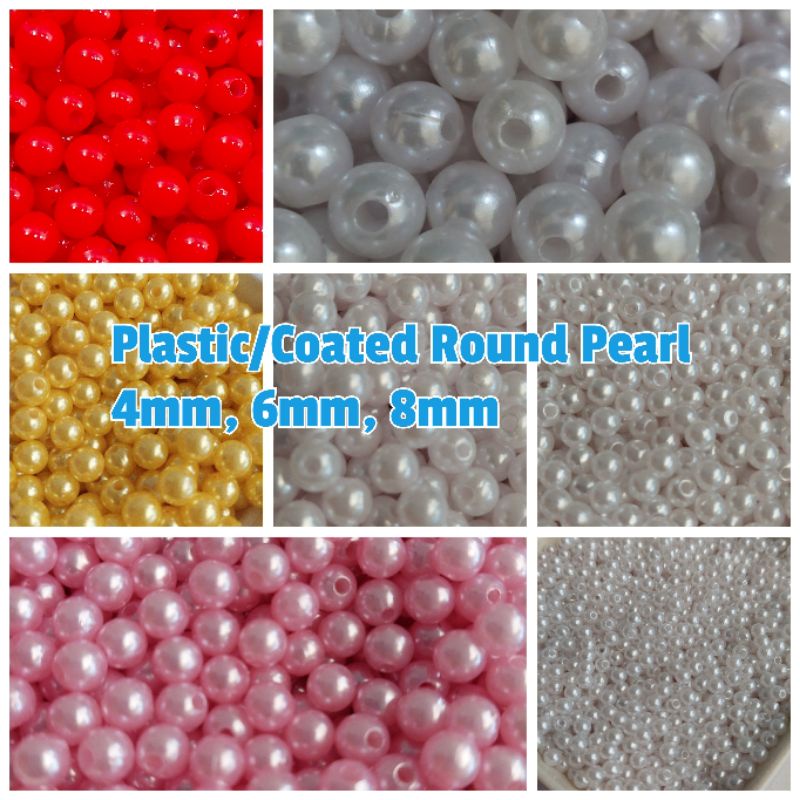 Plastic/Coated Round Pearl | Shopee Philippines
