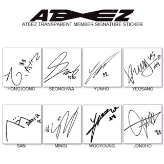 ATEEZ TRANSPARENT SIGNATURE MEMBER STICKER | Shopee Philippines