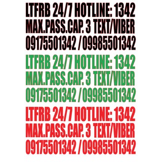 LTFRB 24/7 HOTLINE STICKER set | Shopee Philippines