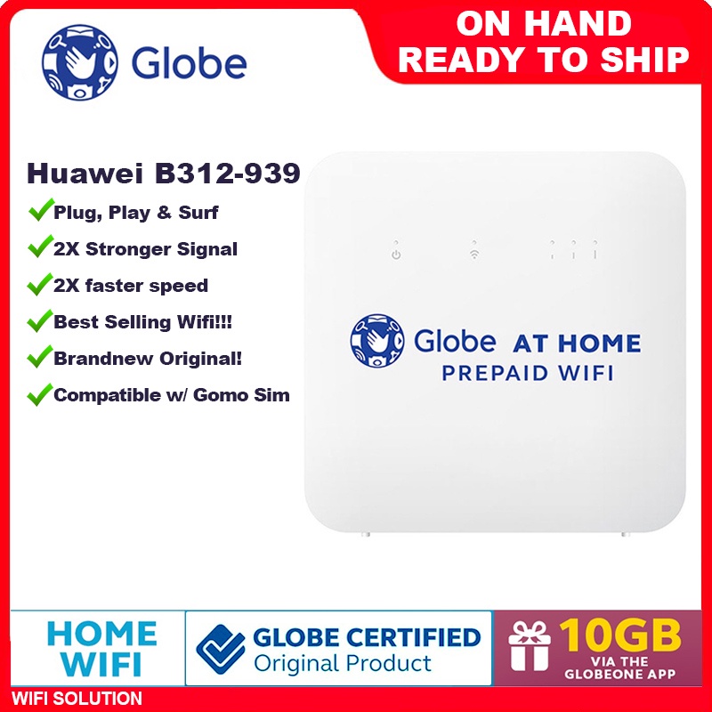 BRANDNEW GLOBE AT HOME PREPAID WIFI (HUAWEI B312-939) WITH FREE 50GB ...