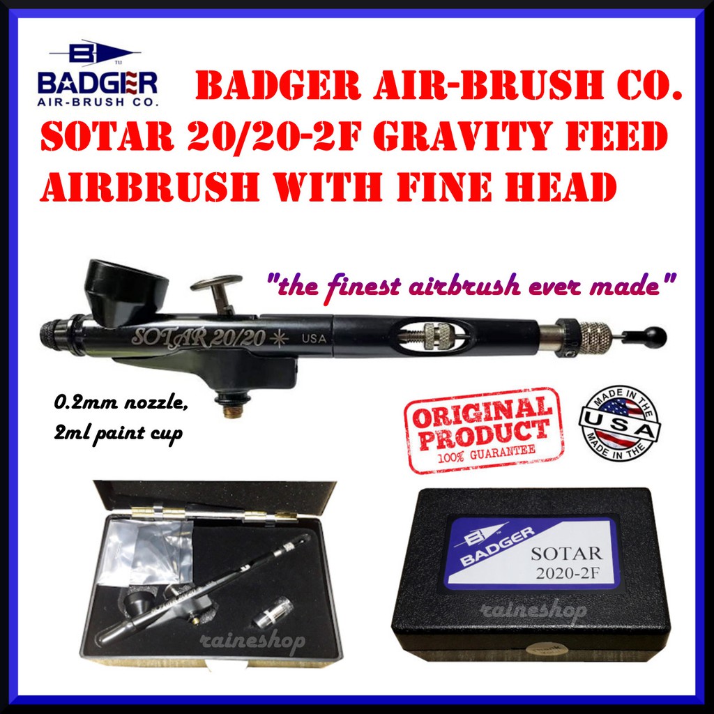 Original Badger Sotar 20/20-2F Gravity Feed Airbrush with Fine Head ...