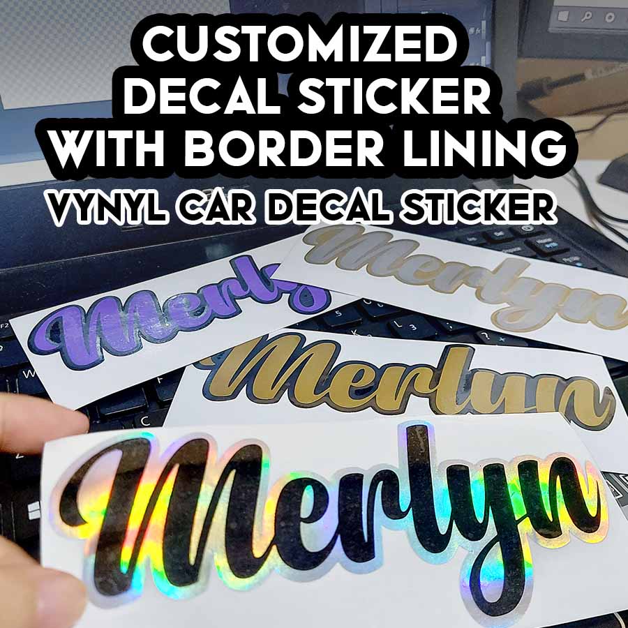 Personalized Decal Name Sticker with Border Lining | Shopee Philippines