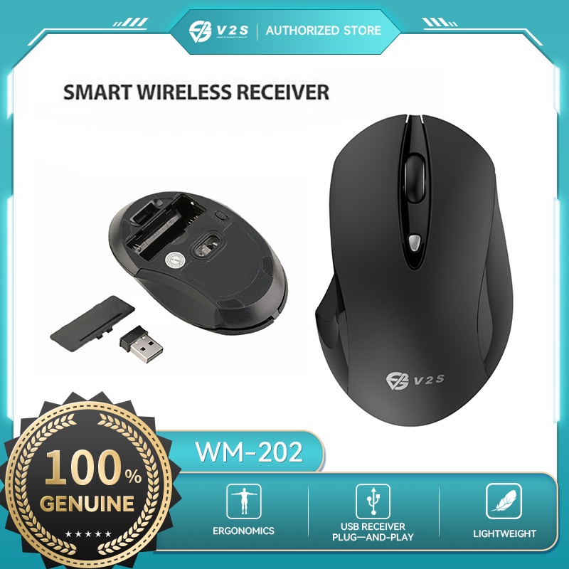V2S WM202 (BLACK) Wireless Mouse 2.4G Accurate Control Gaming Smart ...