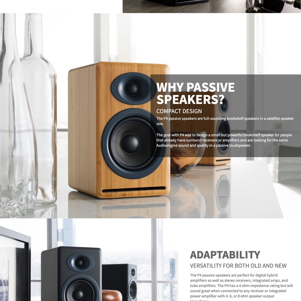 Audioengine P4 Passive Bookshelf Satin Speaker | Shopee Philippines