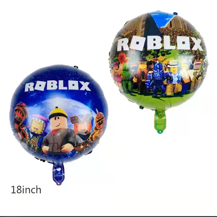 18 inches Round Blue Roblox theme happy birthday party decorations ...