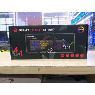 INPLAY STX540 4 IN 1 COMBO BLACK (KEYBOARD, MOUSE, HEADSET & MOUSE PAD ...