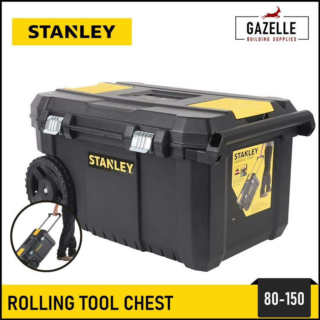 Stanley Essential 50L Chest with Metal Latches with Wheels Rolling Tool ...