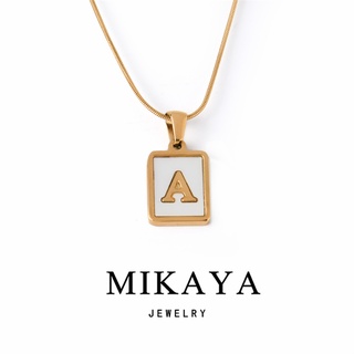 MIKAYA 18k Gold Cubic Zirconia Letter Pendant Necklace Accessories 787n ...