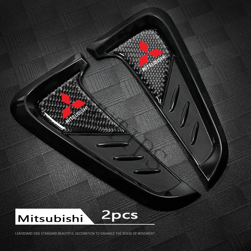 Mitsubishi 2Pcs Carbon Fiber Shark Gill Shape Side Fender Vent Trim ...