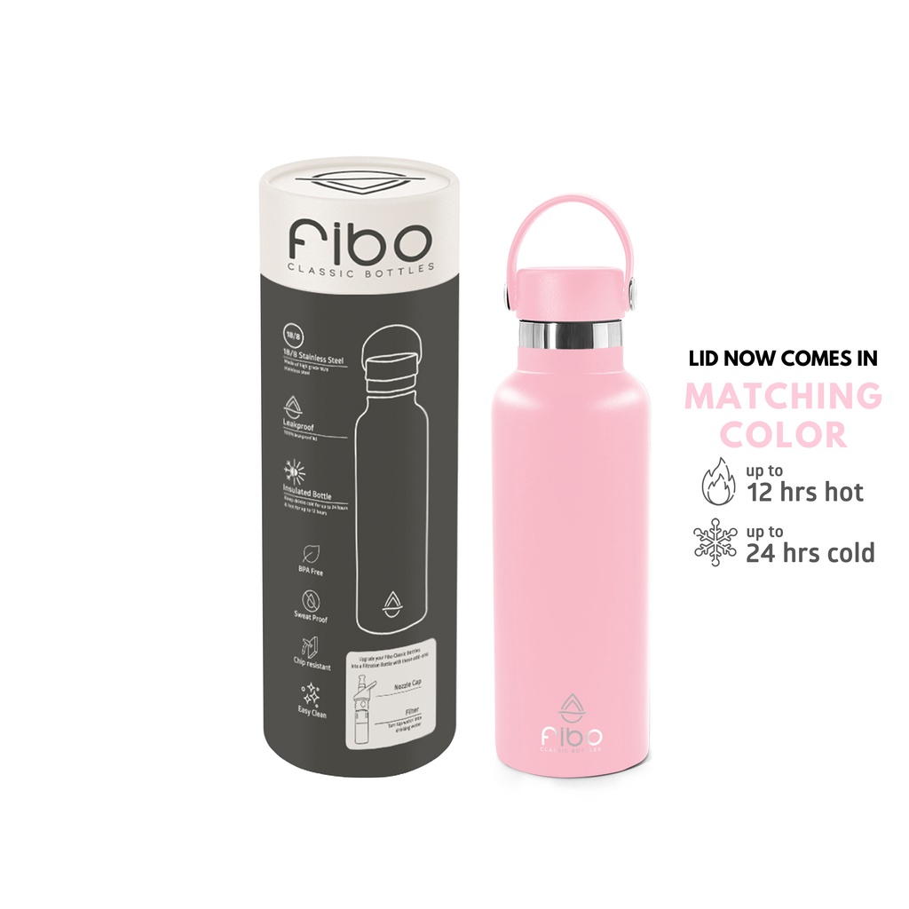 Fibo Classic Bottles 22oz Insulated Stainless Steel Drinking Water ...